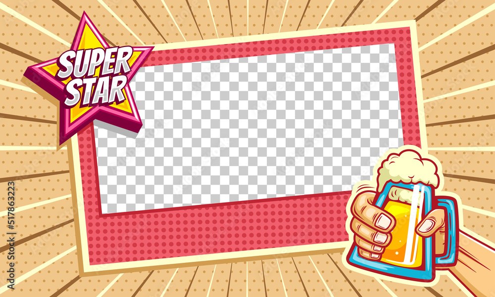 Comic cartoon frame background design Stock Vector | Adobe Stock