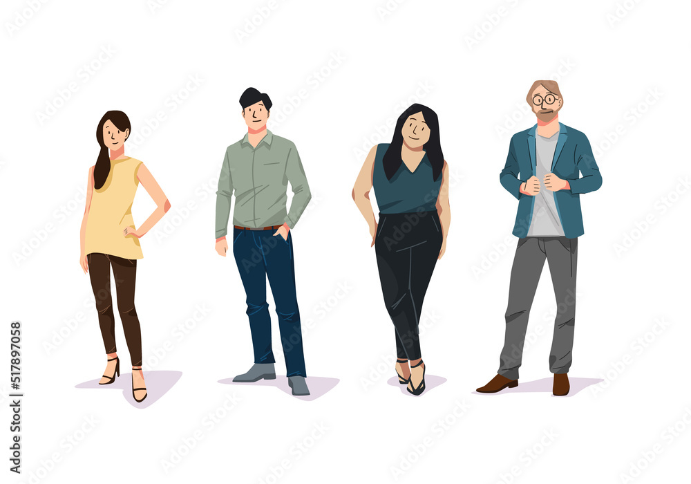 random people cartoon characters vector graphic resources set Stock ...