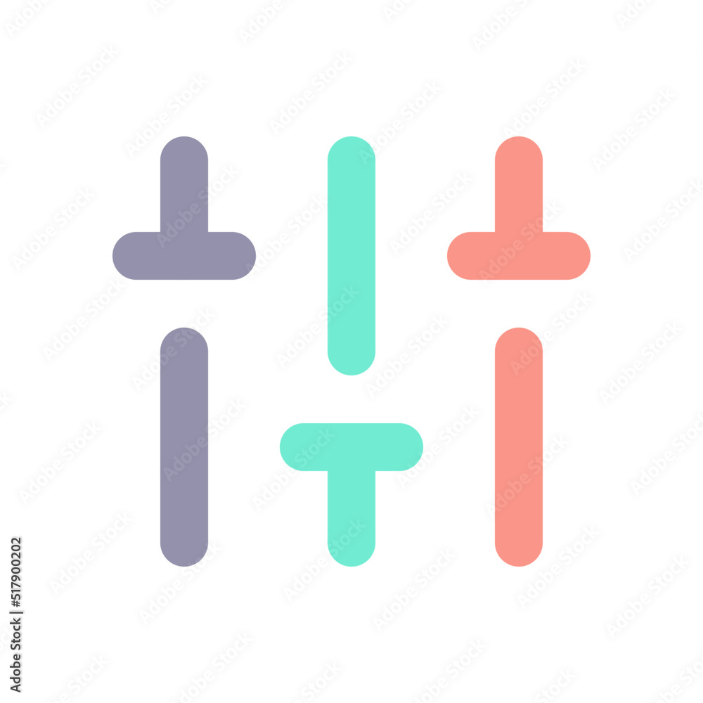 Vertical adjustment flat color ui icon. Sound control. Volume bar ...