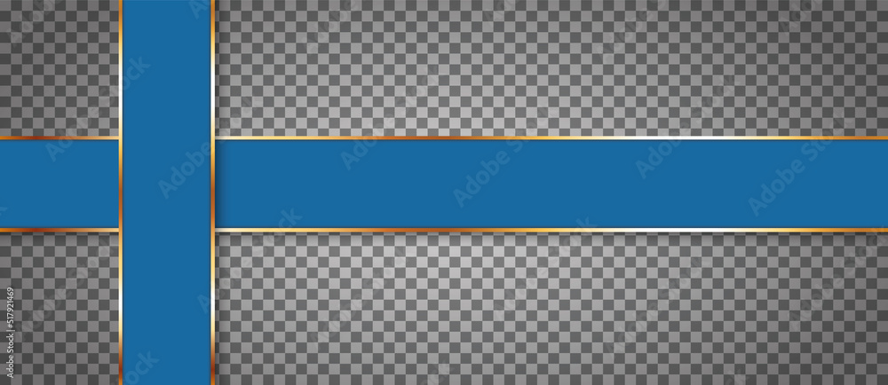 blue colored banners with gold frame on transparent background - vector ...