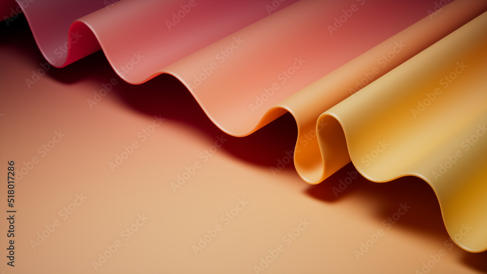 Undulating Yellow and Orange Surface with Copy-Space. Modern 3D ...