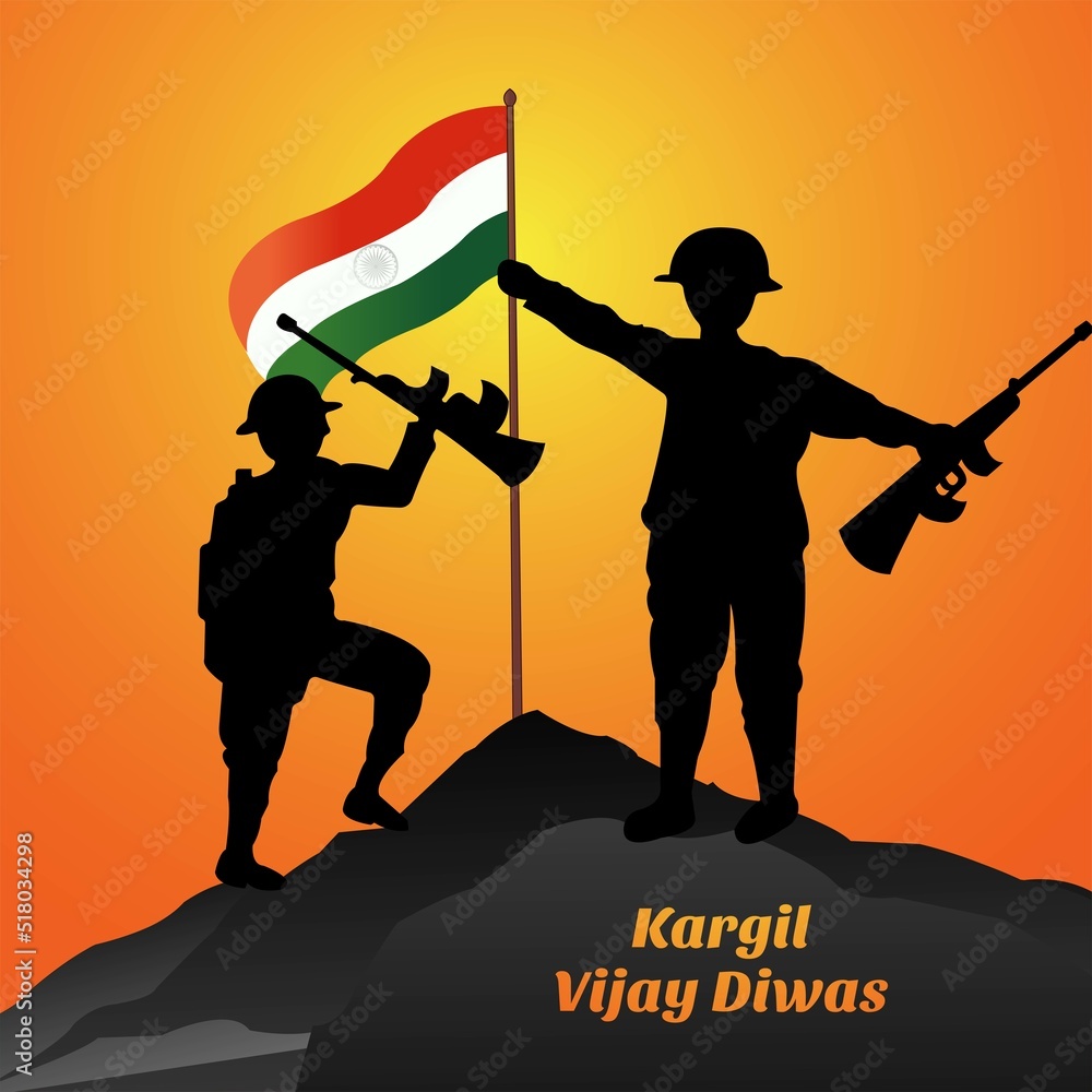 Kargil vijay diwas celebrating victory day of indian army poster ...