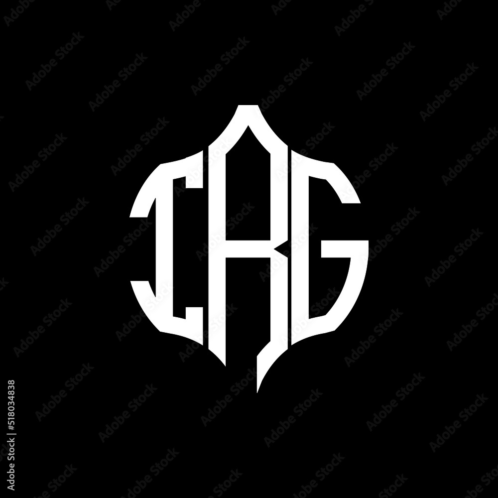 IRG letter logo. IRG best black background vector image. IRG Monogram ...