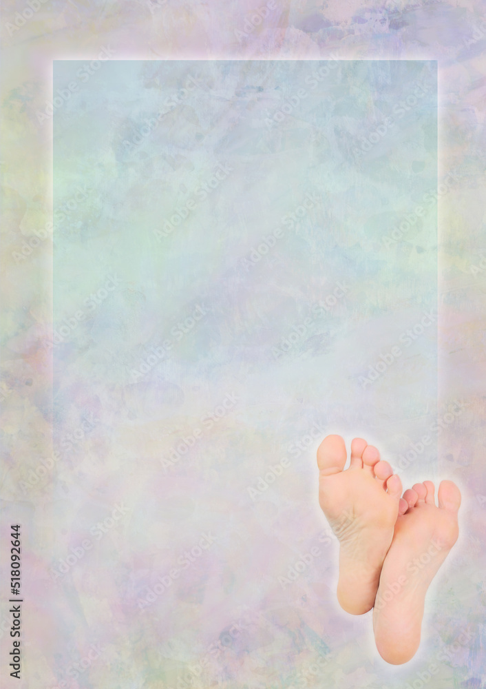 Reflexology foot massage chiropody memo frame template - pair of feet ...