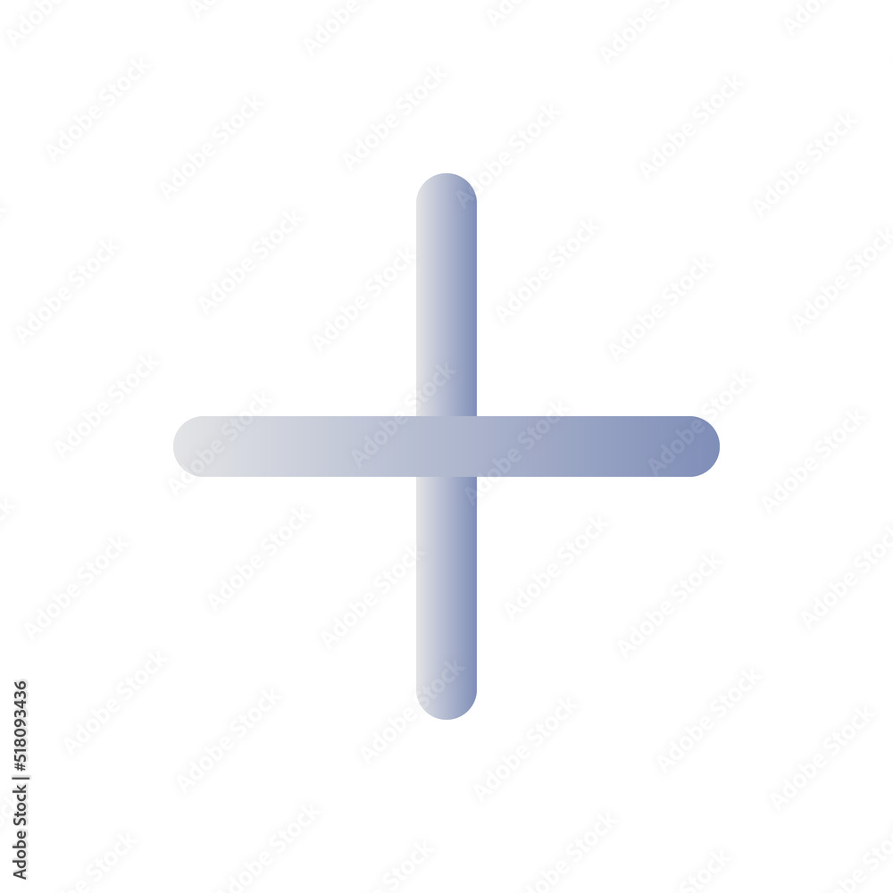 Plus flat gradient color ui icon. Expanding option. Interactive content. Upload new file. Simple ...