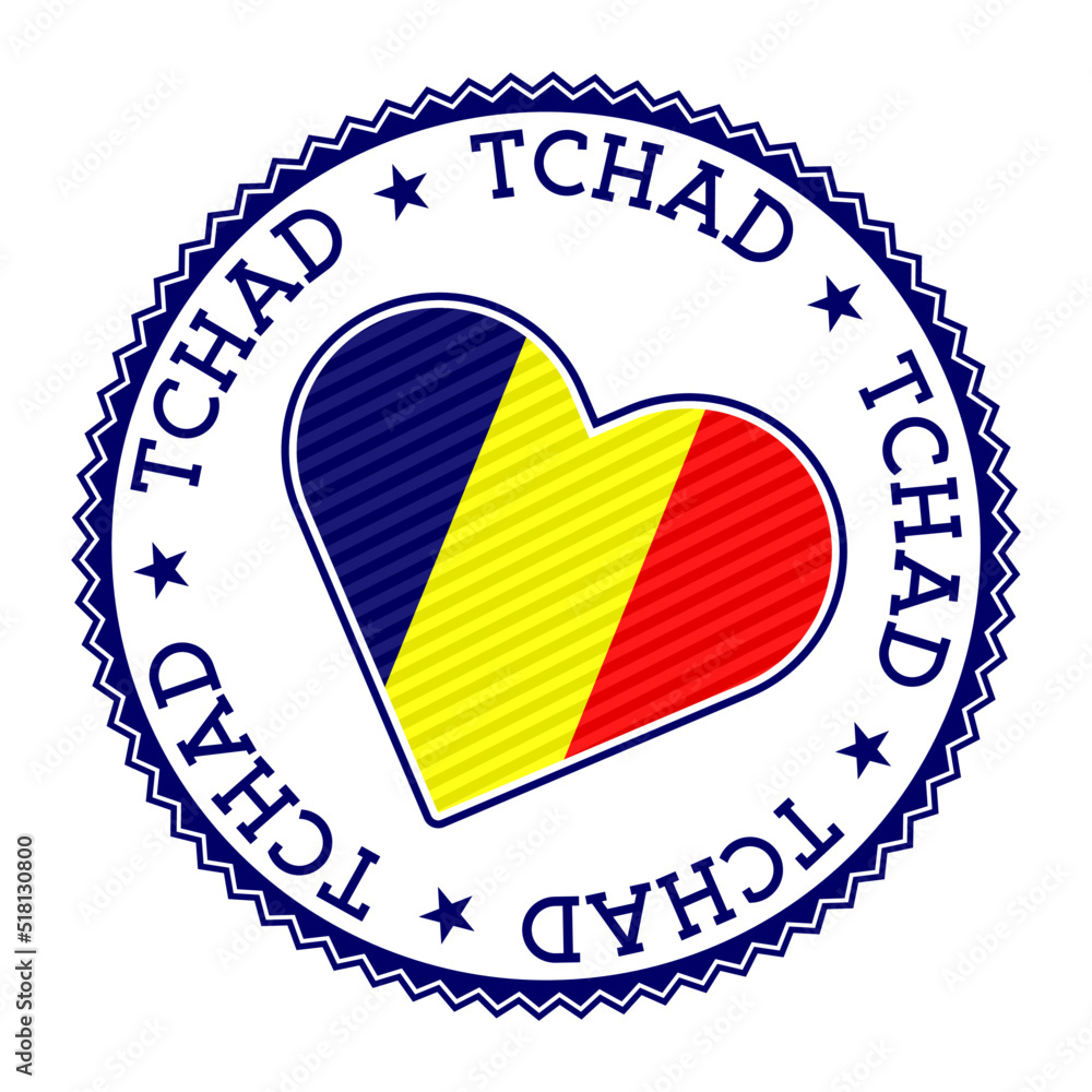 Vector de Stock Chad heart badge. Vector logo of Chad with name of the ...