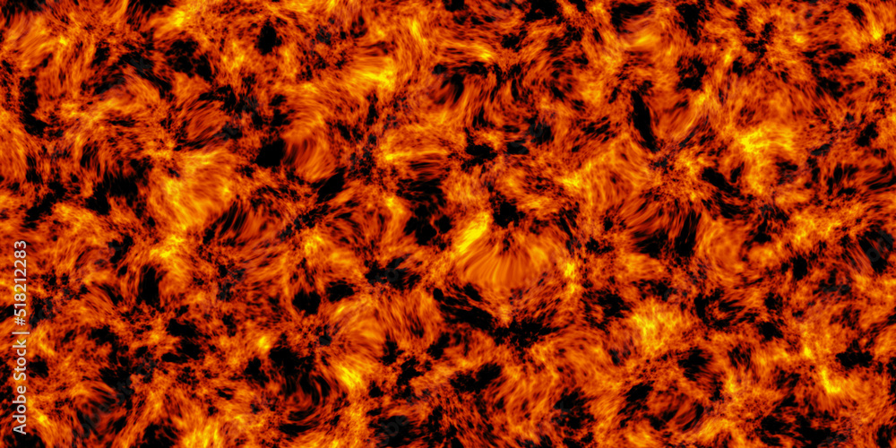Illustration Stock Seamless glowing red and orange sun surface ...