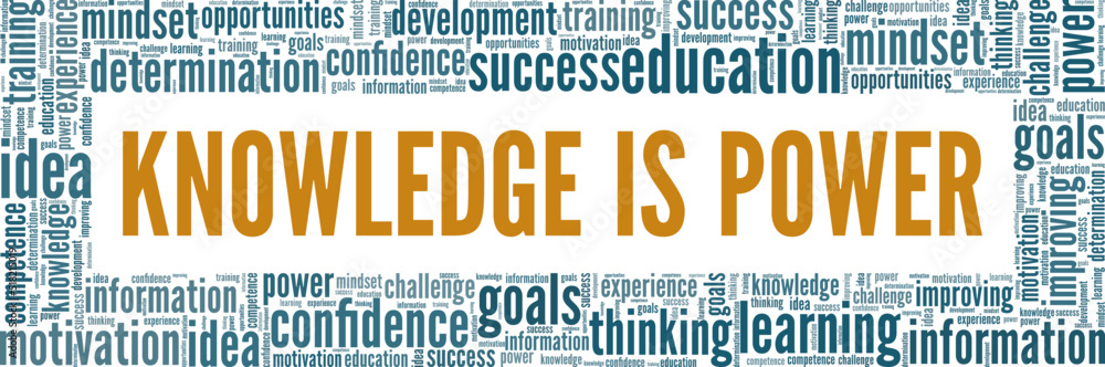 Knowledge is Power word cloud conceptual design isolated on white ...