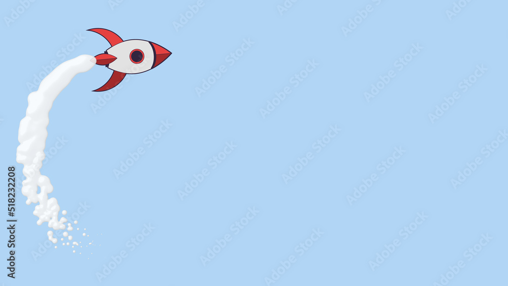 Space shuttle take-off animation. Rocket flying cartoon style anime ...