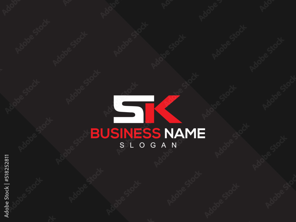 Minimalist SK Logo Letter, Creative SK s k Logo Icon Design With New ...