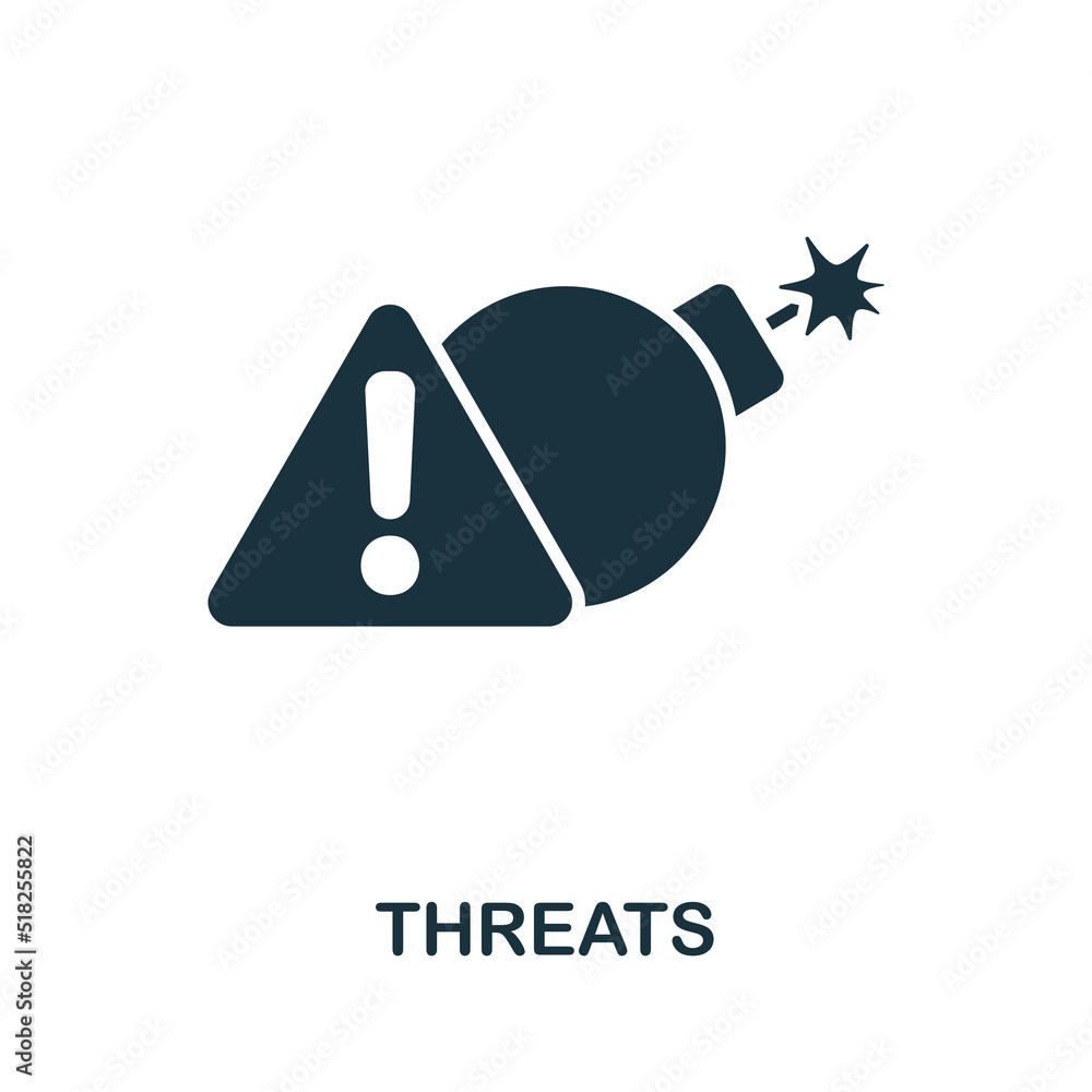 Threats icon. Monochrome simple line Harassment icon for templates, web ...