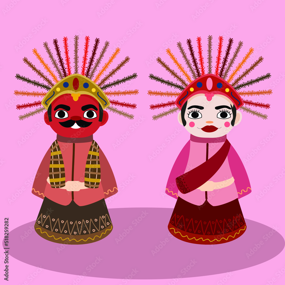 Giant Puppets Ondel-ondel culture of Jakarta. Ondel - ondel, giant ...