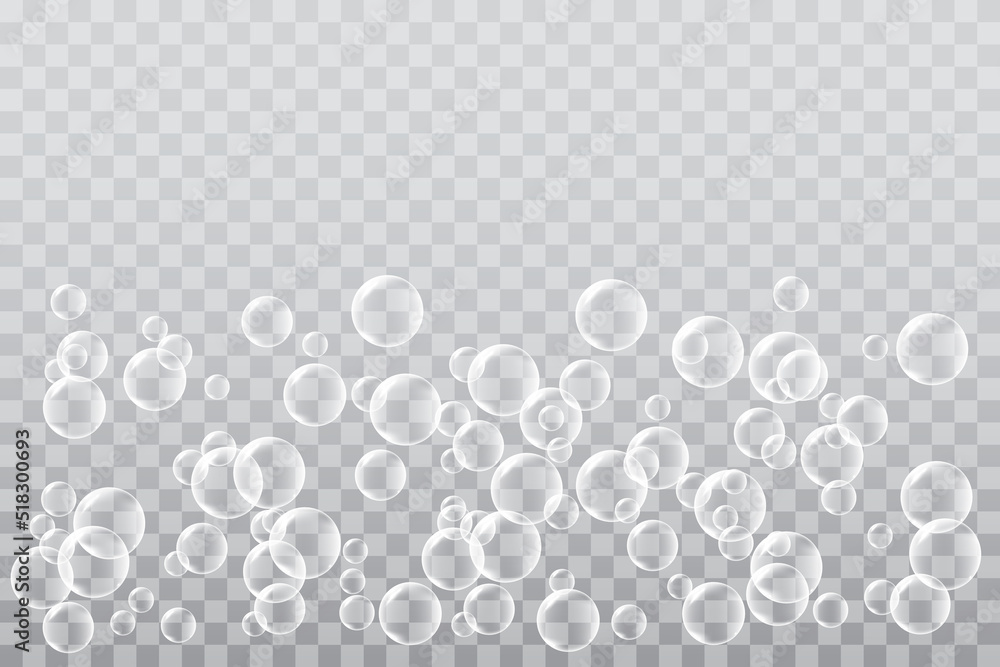 Water Bubble Pattern On Transparent Background. Vector Illustration ...