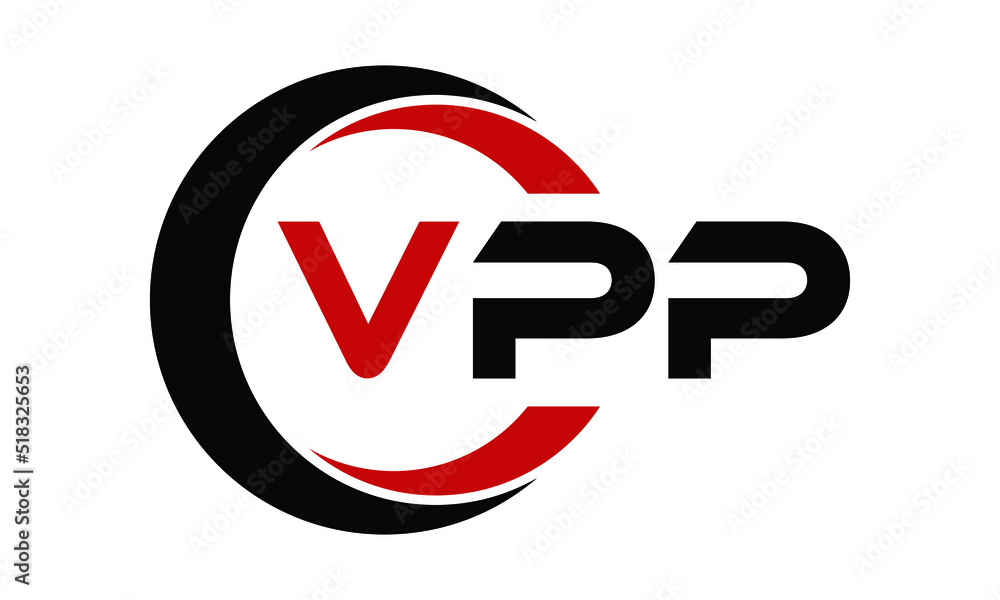 Vektor VPP swoosh three letter logo design vector template | monogram ...