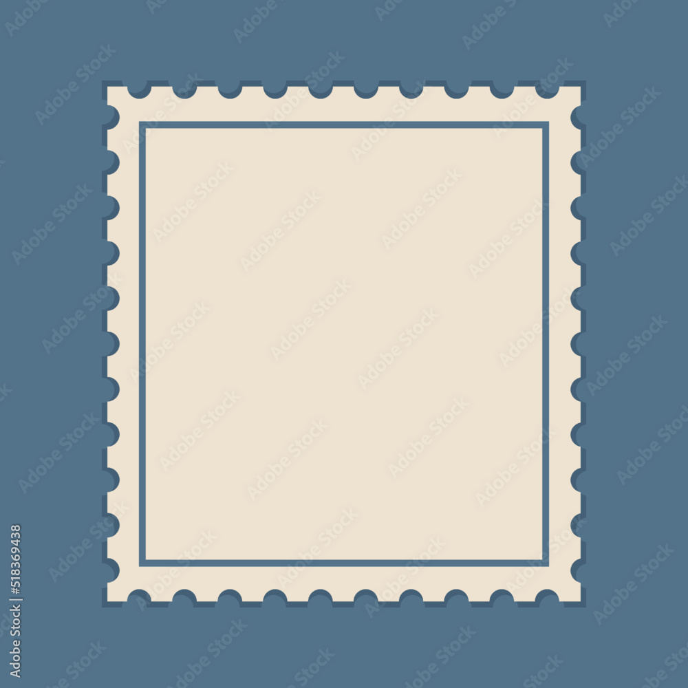 Blank postage stamp icon. Postage stamp frame for mail envelope. Empty ...