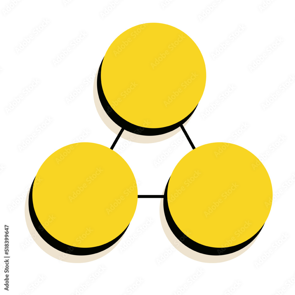 Venn diagram vector chart template three circle for presentation, start ...
