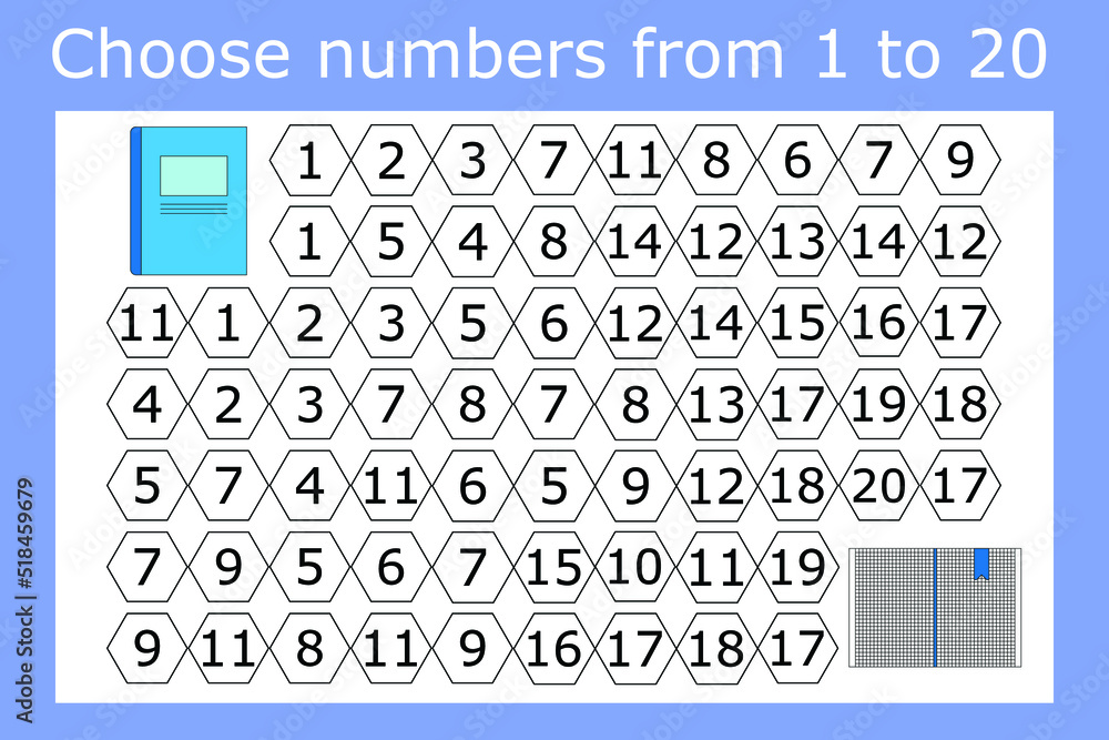 Counting maze for kids. A fun game, a mathematical puzzle with the ...