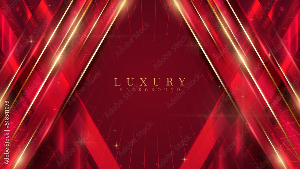 Red luxury background with glitter light effect and bokeh decoration ...