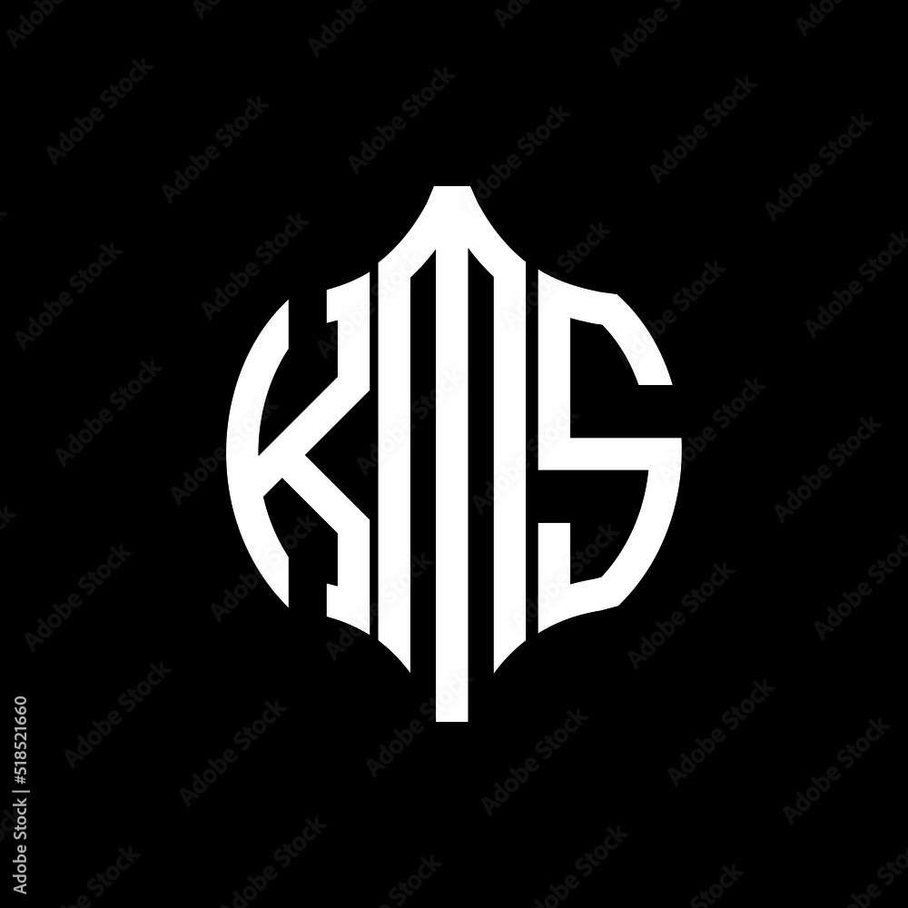 KMS letter logo. KMS best black background vector image. KMS Monogram ...