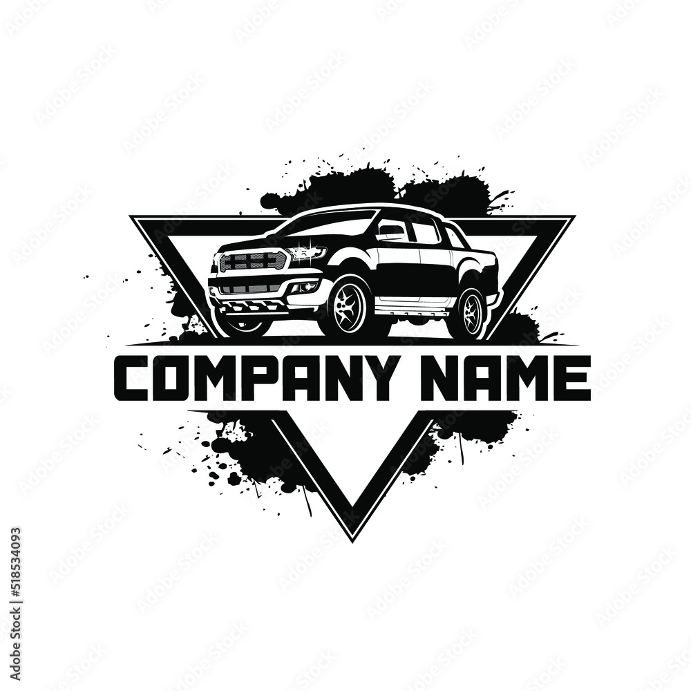 Double cabin pickup car vector logo, used for automotive company logos ...