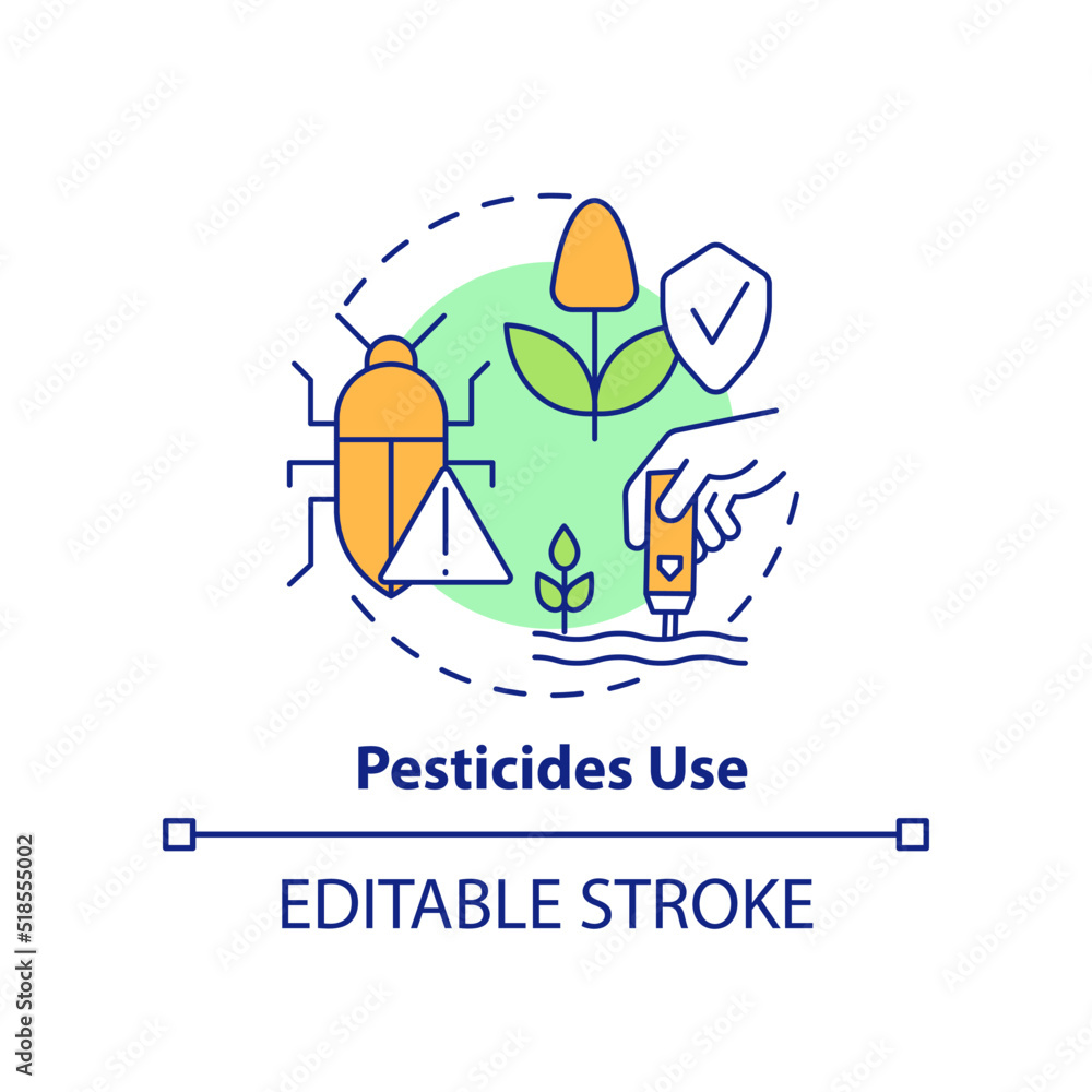 Pesticides use concept icon. Pests control. Source of agricultural ...