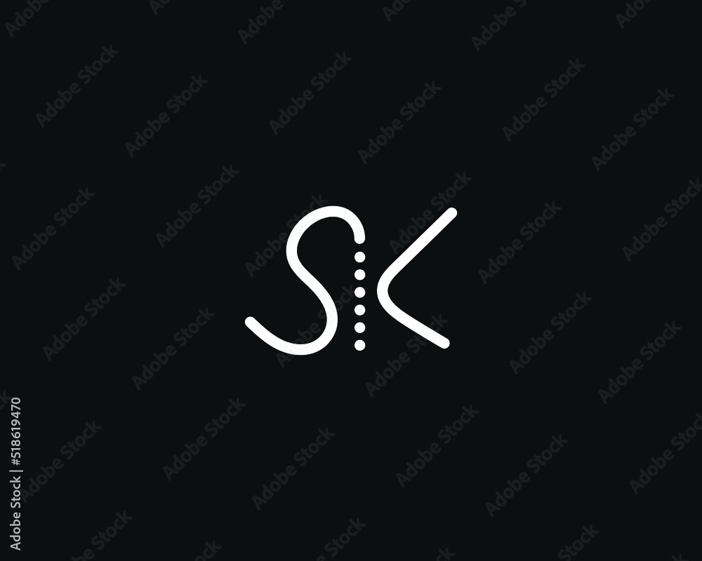 letter SK logo design vector template Stock Vector | Adobe Stock