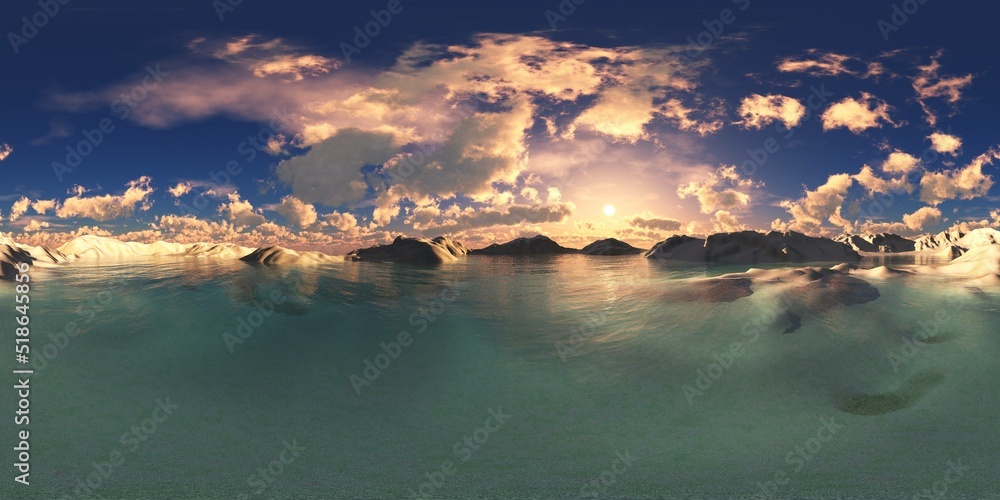 archipelago, sea bay, HDRI, environment map , Round panorama, spherical ...