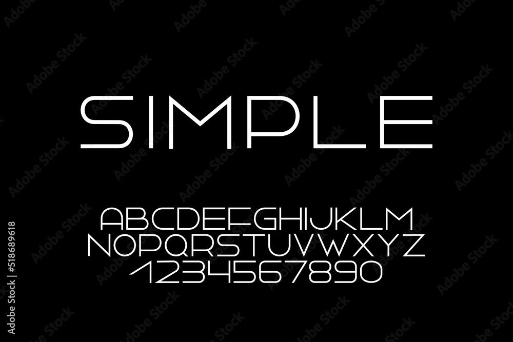 Vector minimalistic modern alphabet. Trendy english graphic font. Thin ...