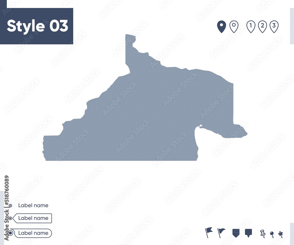 Rio Negro, Argentina - map isolated on white background. Outline map ...