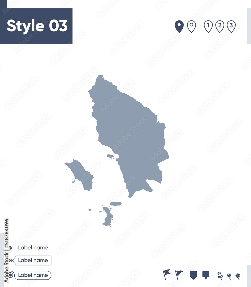 North Sumatra, Indonesia - map isolated on white background. Outline ...