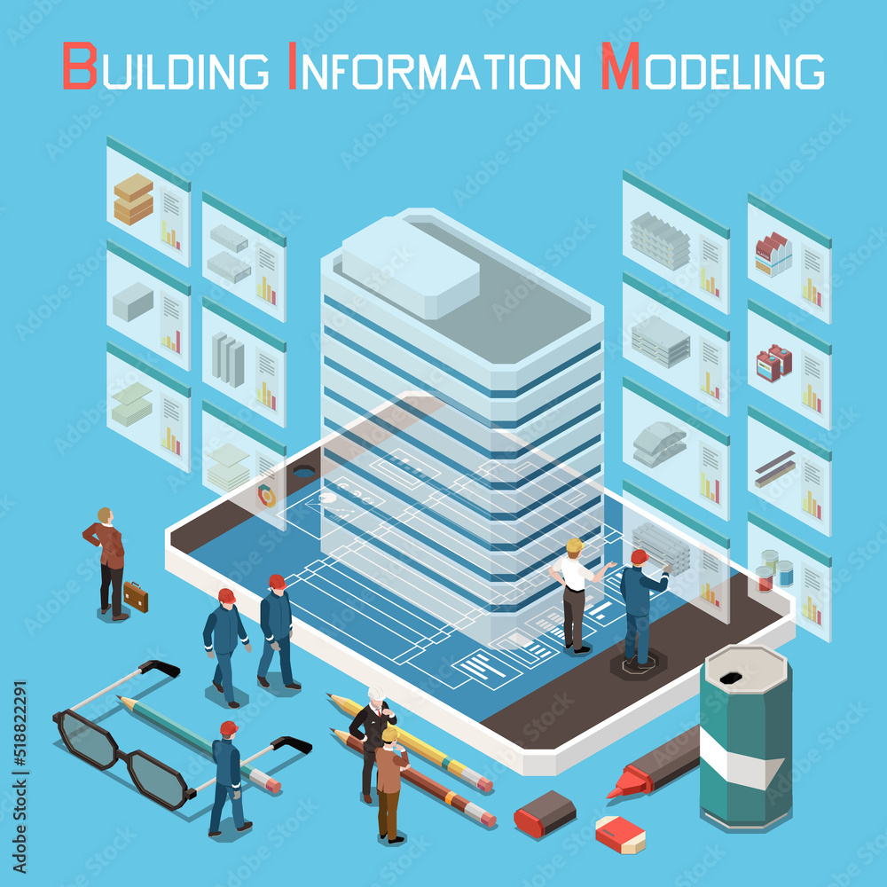 Building Information Modeling Concept Stock Vector | Adobe Stock
