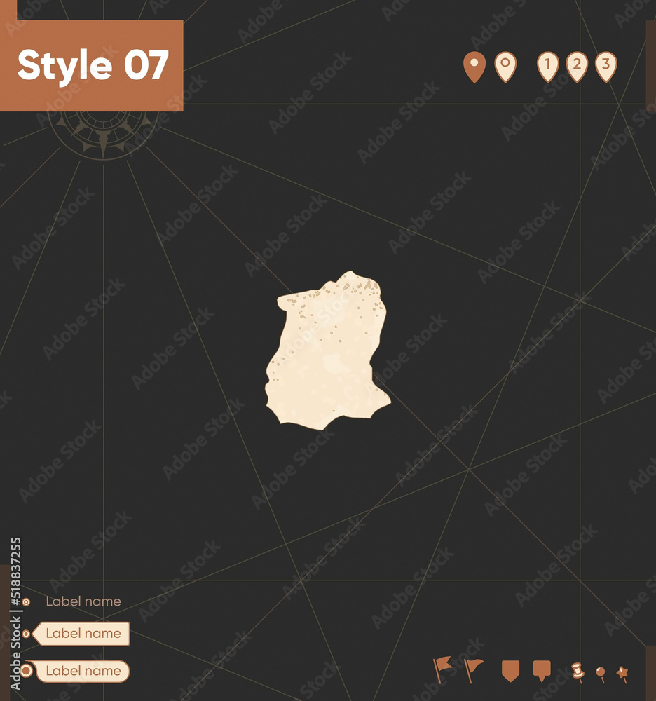 Sikkim, India - map in vintage style, retro style, sepia, vintage ...