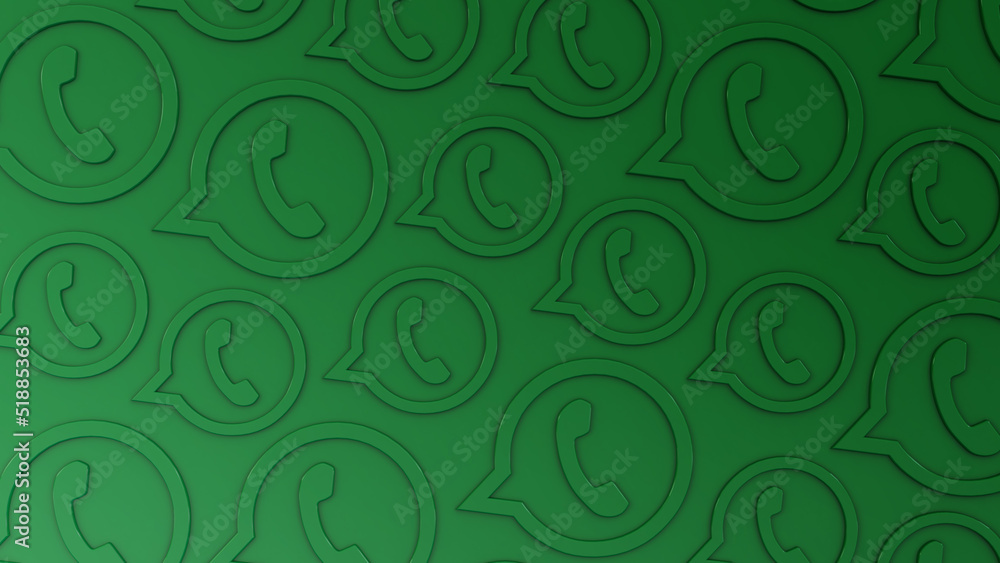 Green background with embossed Whatsapp logo pattern Stock Photo ...