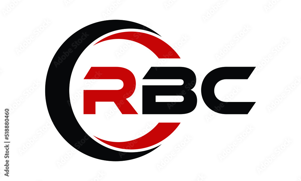 RBC three letter swoosh logo design vector template | monogram logo ...
