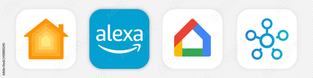 Vector de Stock The best apps to manage the home automation, Logo icon ...