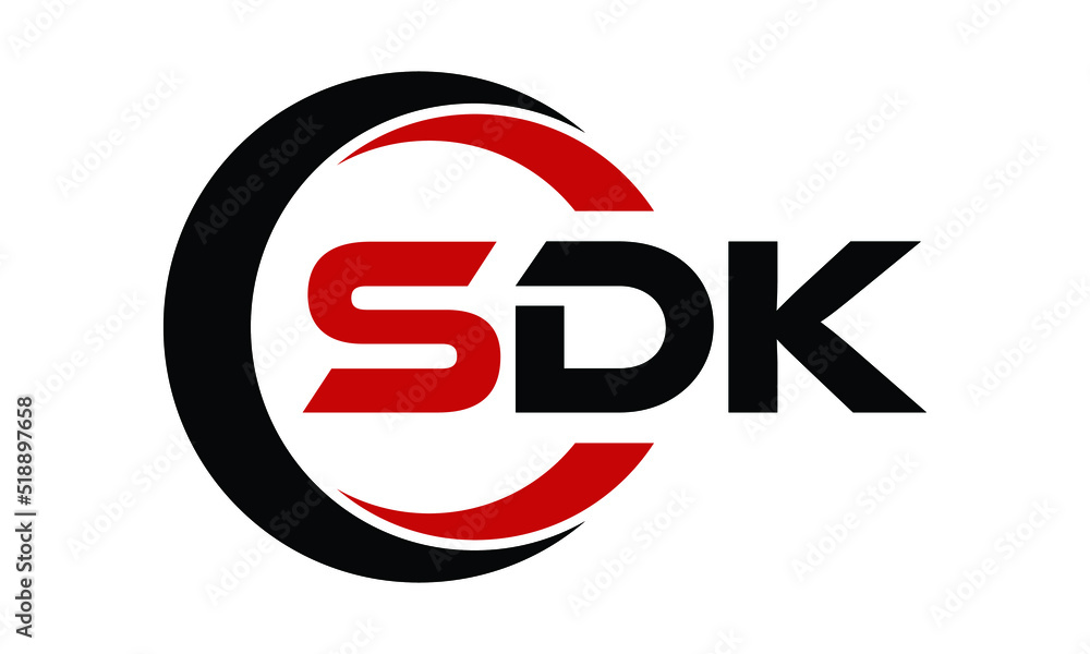 SDK three letter swoosh logo design vector template | monogram logo ...