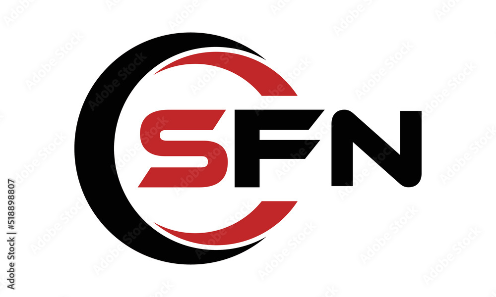SFN three letter swoosh logo design vector template | monogram logo ...