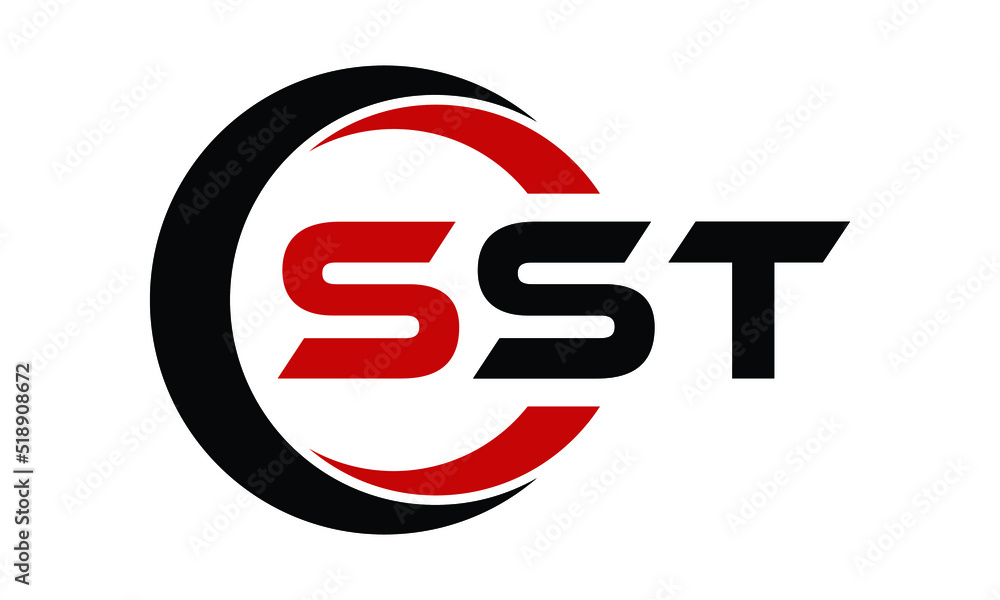 SST three letter swoosh logo design vector template | monogram logo ...