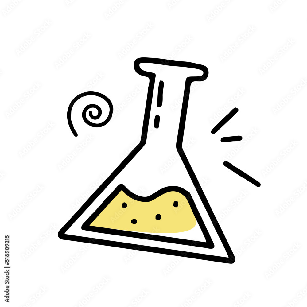 Beaker clipart doodle. Vector illustration in line style. Stock Vector ...