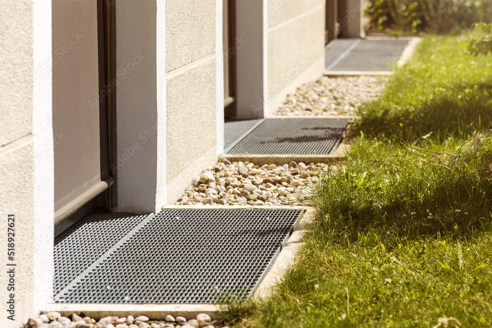 Gutter, gutter, drain for water in front of Door. Drainage Systems ...