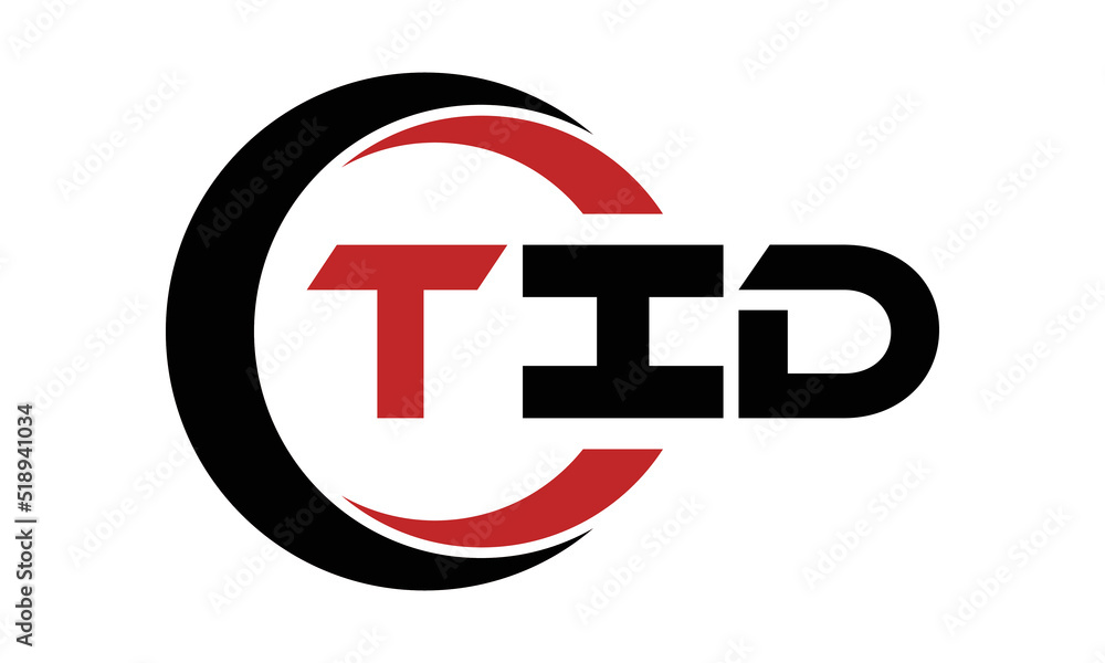 TID three letter swoosh logo design vector template | monogram logo ...