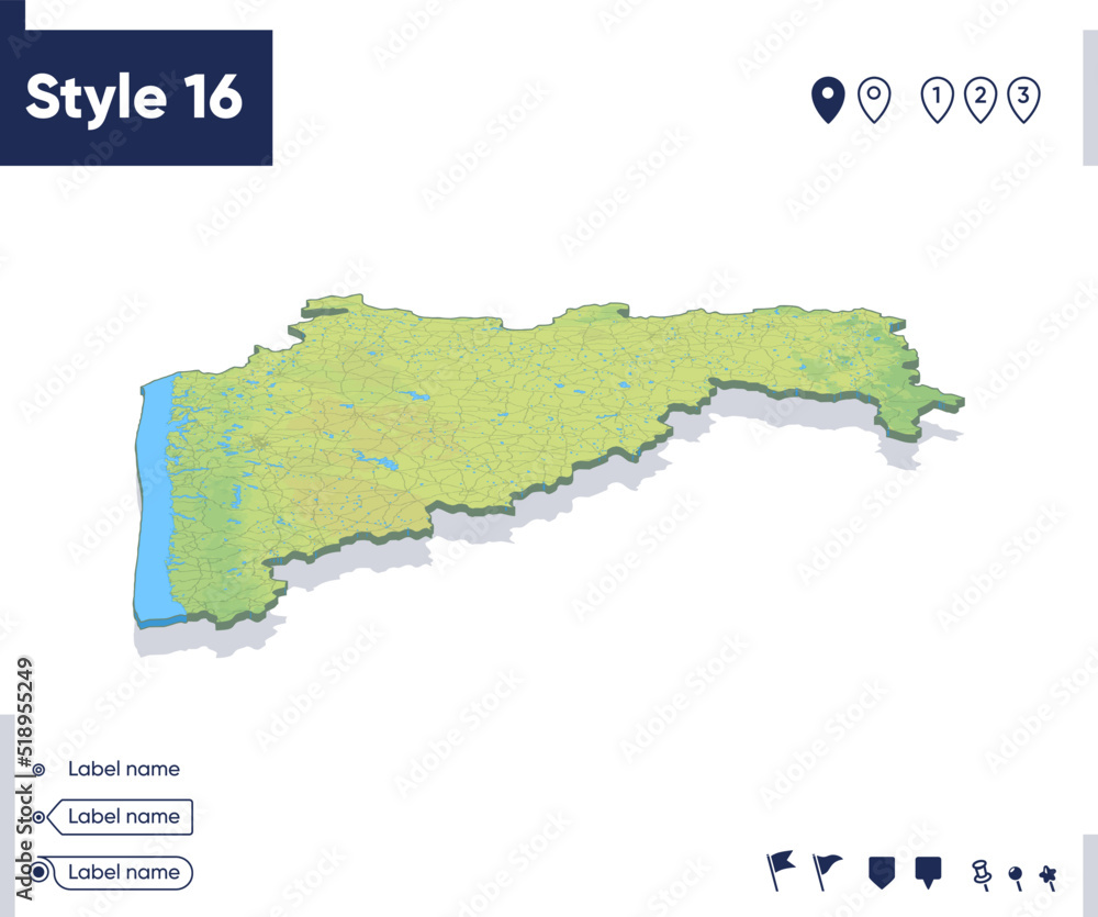 Maharashtra, India - map with shaded relief, land cover, rivers ...