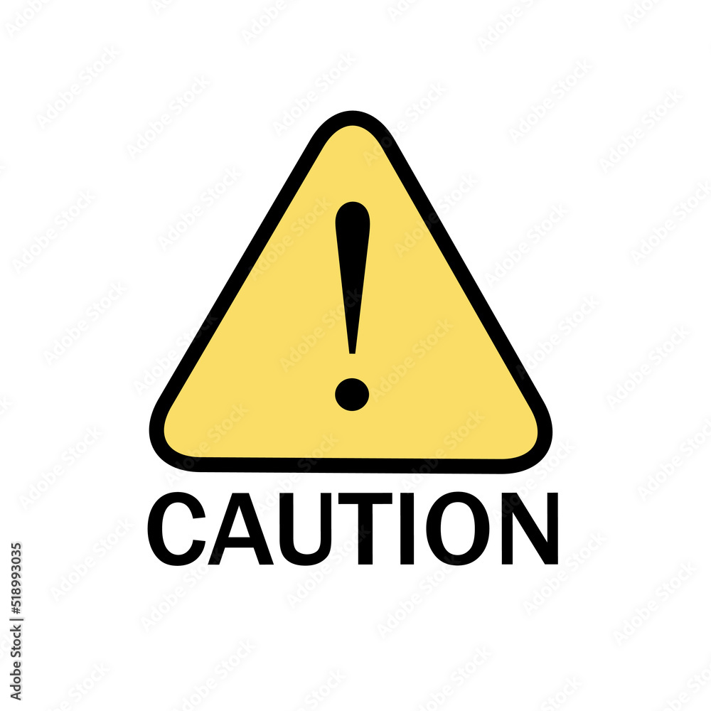 Attention sign alert symbol caution yellow icon danger triangle. safety ...