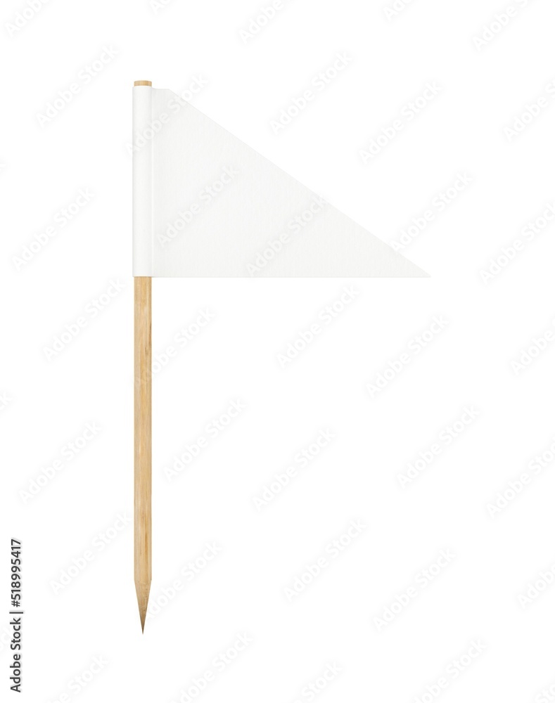 Sloped top edge border triangle shaped toothpick paper flag with wooden ...
