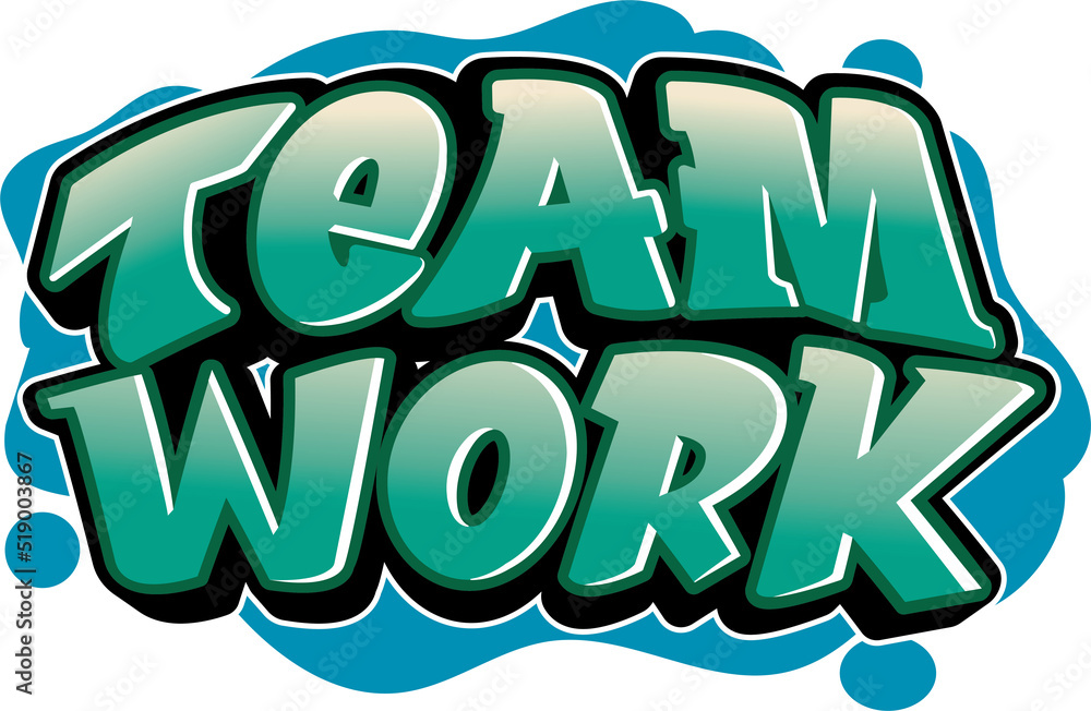 Vectorized Graffiti Art-Team Work Stock Illustration | Adobe Stock