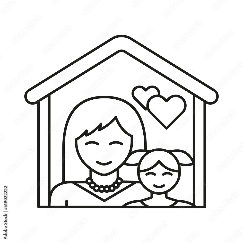 Mother, daughter concept line icon. Simple element illustration. Mother ...