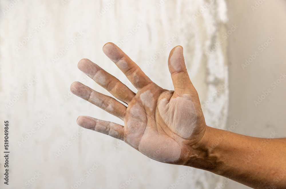 Chalking powder occurs when touching the color wall deterioration due ...