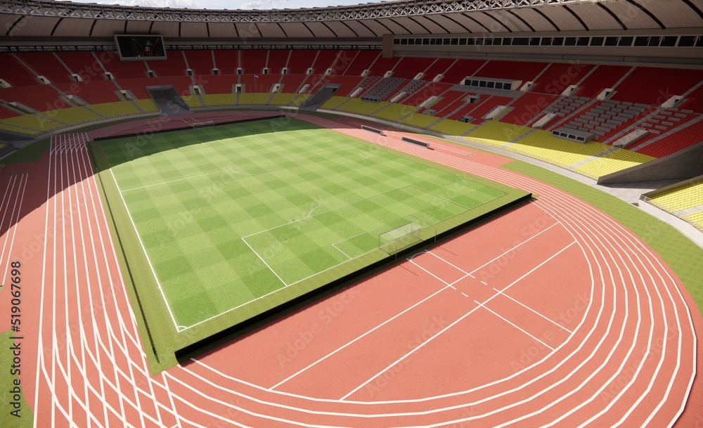 Stadium view concept 3d building render illustration template Stock ...