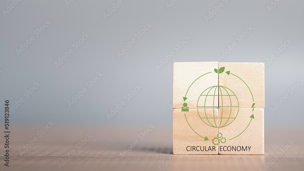 Circular economy cycle concept, sustainable recycle energy, environment ...