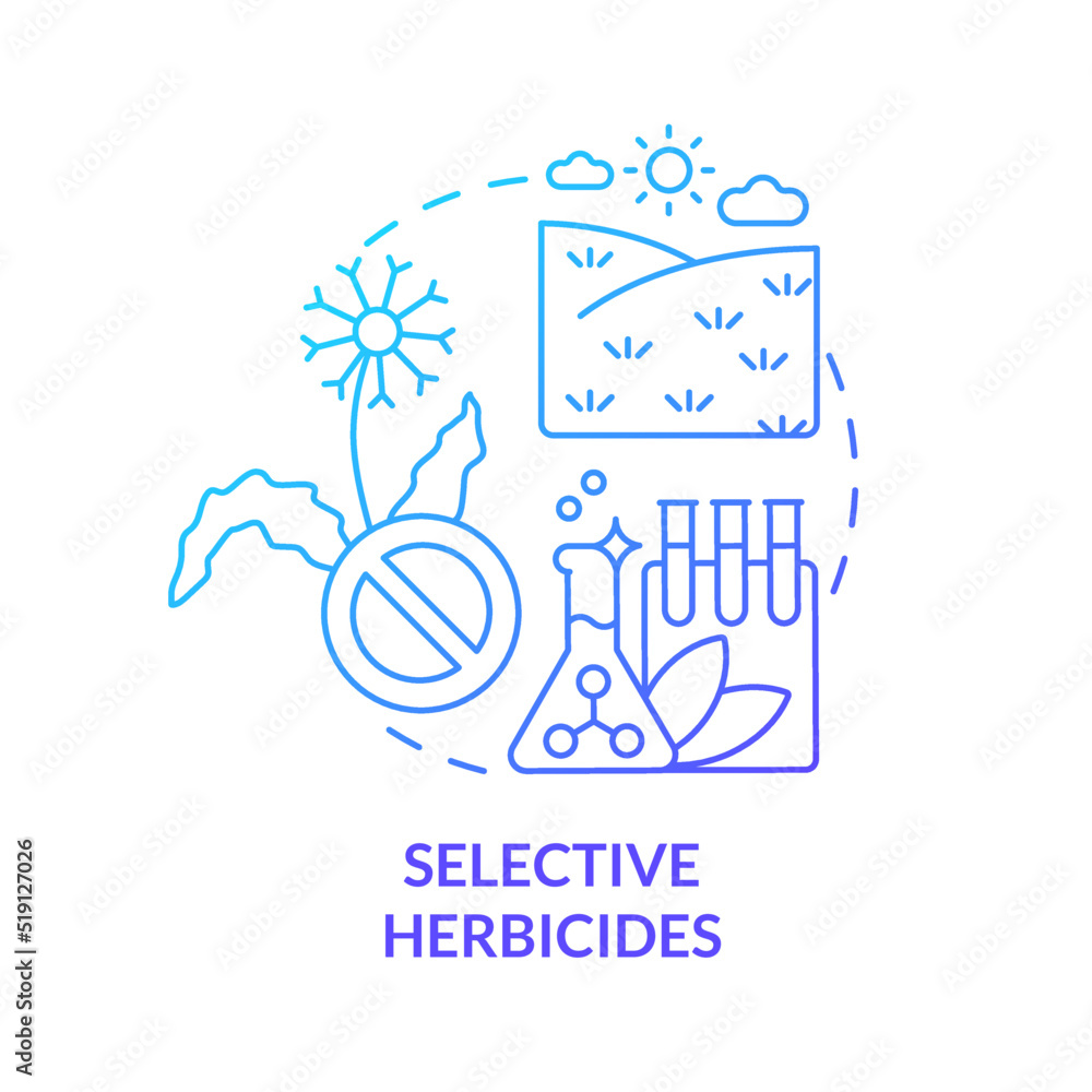 Vector de Stock Selective herbicides blue gradient concept icon. Get ...